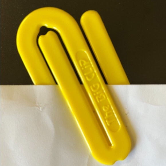 Big Clip | Office | Giant Plastic Paper Clip From 7s New Yellow Fun ...